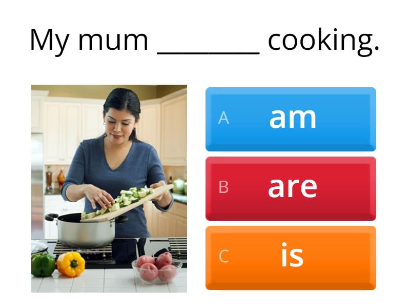 Present continuous (is,am,are + Ving) - Cuestionario