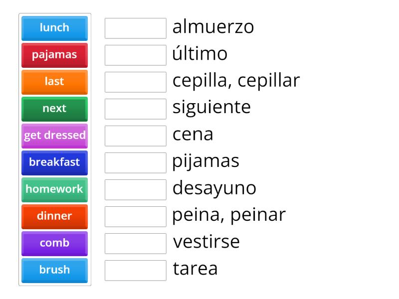 Match Spelling Words List 4 - 2do grado - Match up