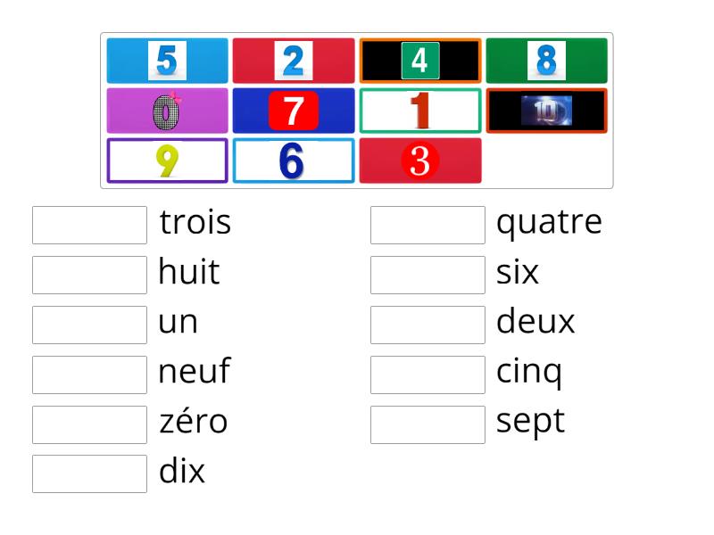 French numbers mini book 0-10 - illustrate each page - Match up