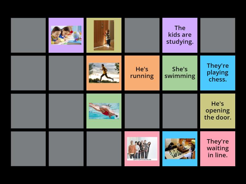 Present Continuous - Matching pairs