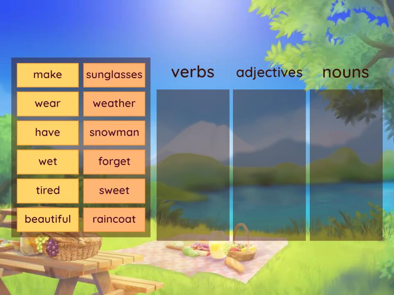 FF2 Unit 10 verbs/nouns/adjectives - Group sort