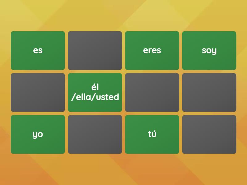 Verbo ser - Matching pairs