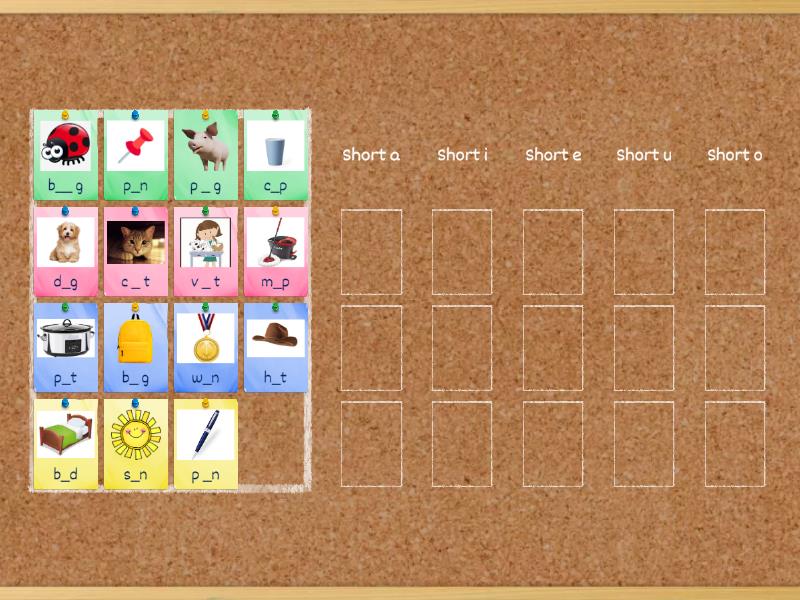 Short Vowels Review - Group sort
