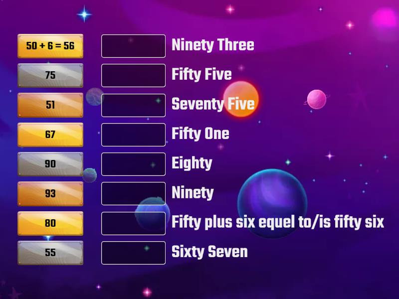 Number 50 - 100 - Match up