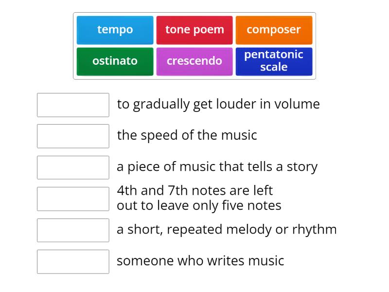 Music Lesson 2 - Matching Vocabulary - Match up