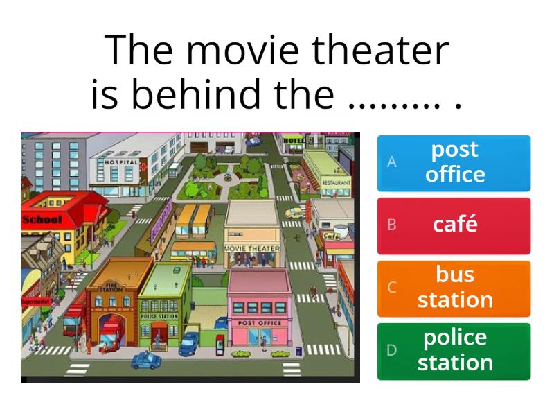 Prepositions Around Town - Quiz