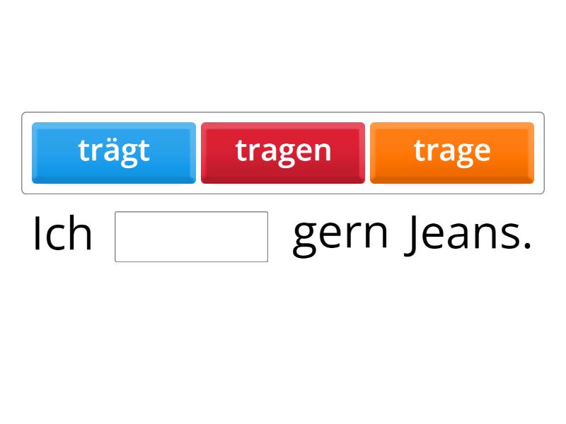 Das Verb "tragen" - Complete the sentence