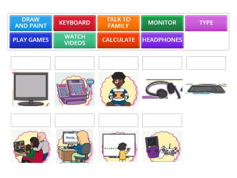 PARTS OF THE COMPUTER AND ITS BASIC USES - Une las parejas