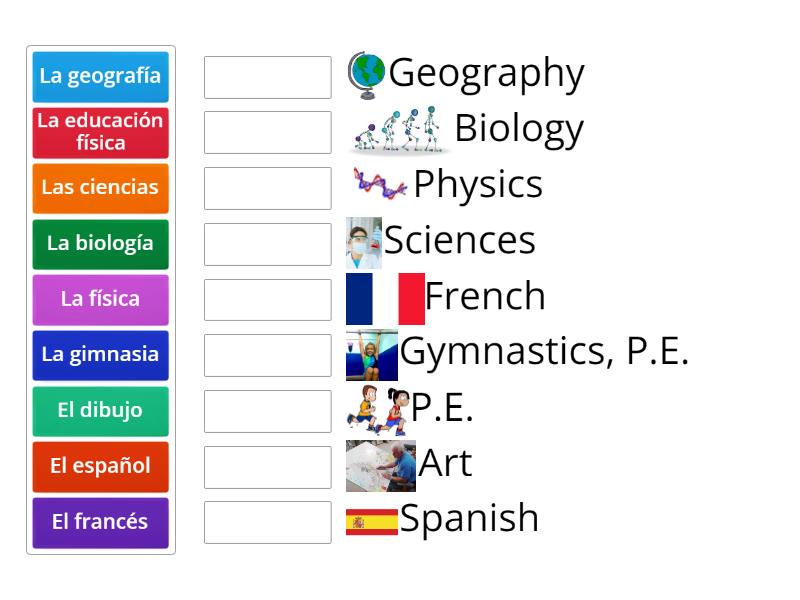 Las asignaturas - Match up