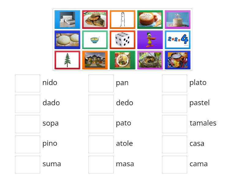 pares de palabras - Une las parejas