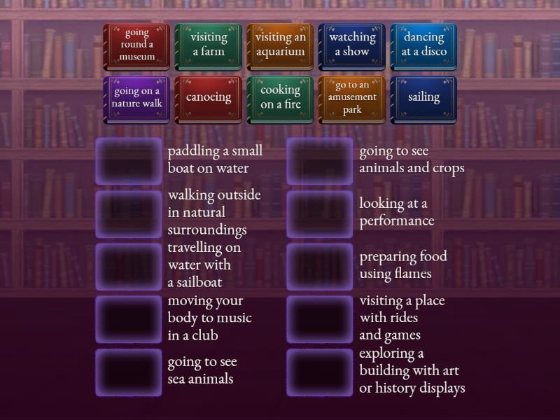 Trip activities. Prepare 6. Unit 19 - Une las parejas