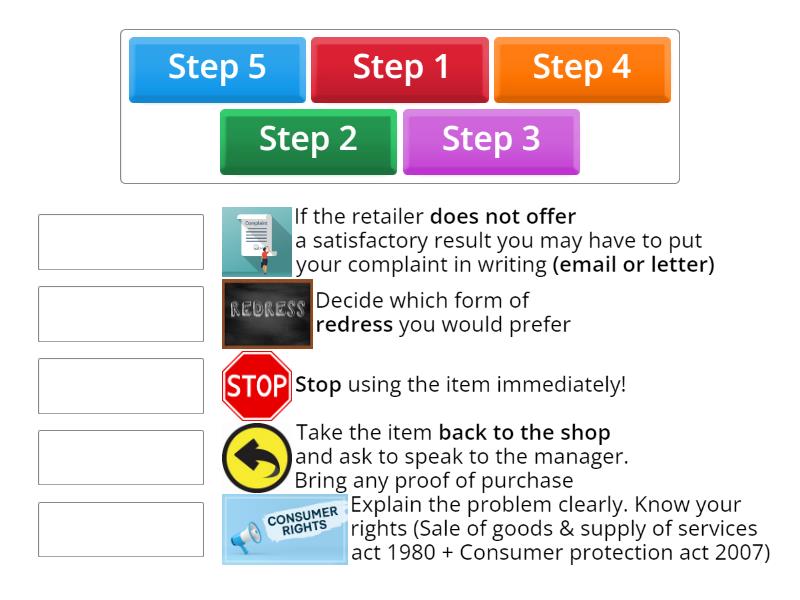 Complaint steps - Match up