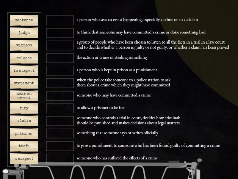 Prepare B2 level 6 - Unit 19 Crime and criminals Part 2 - Match up
