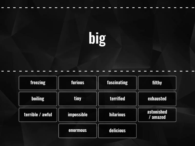 Base and strong adjectives - Find the match
