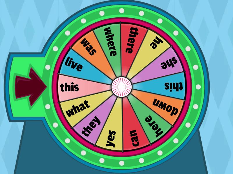 sight word wheel - Spin the wheel