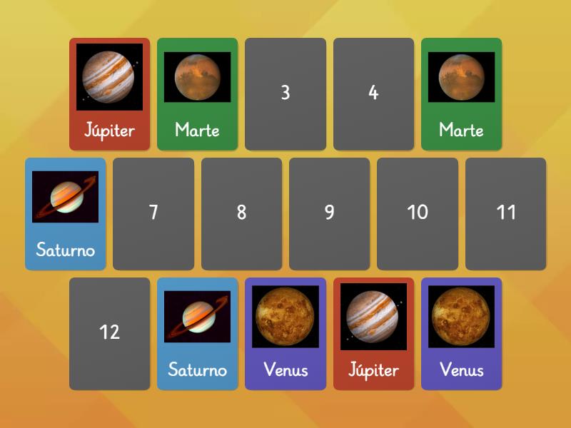 Planetas del Sistema Solar - Matching pairs