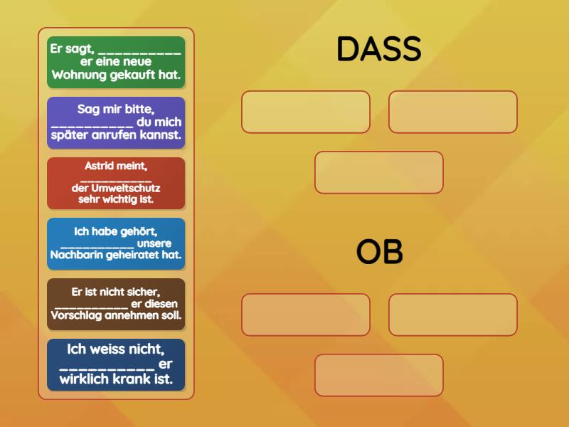dass, ob - Group sort