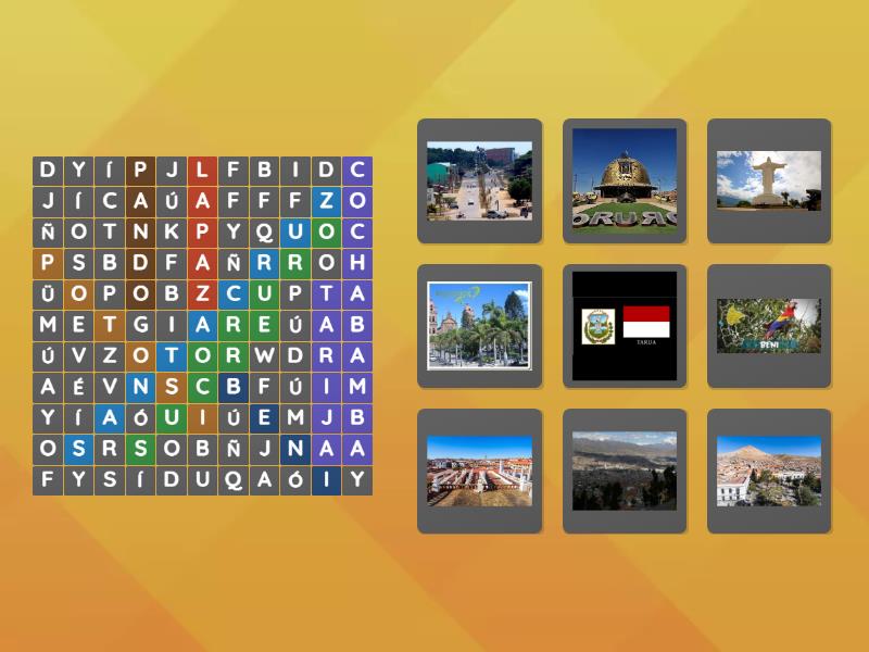 departamentos de bolivia - Sopa de letras