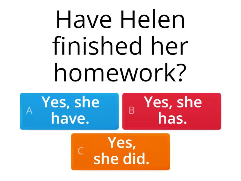 12A - present perfect - Quiz