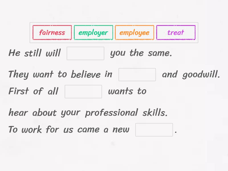 Employee/video - Complete the sentence