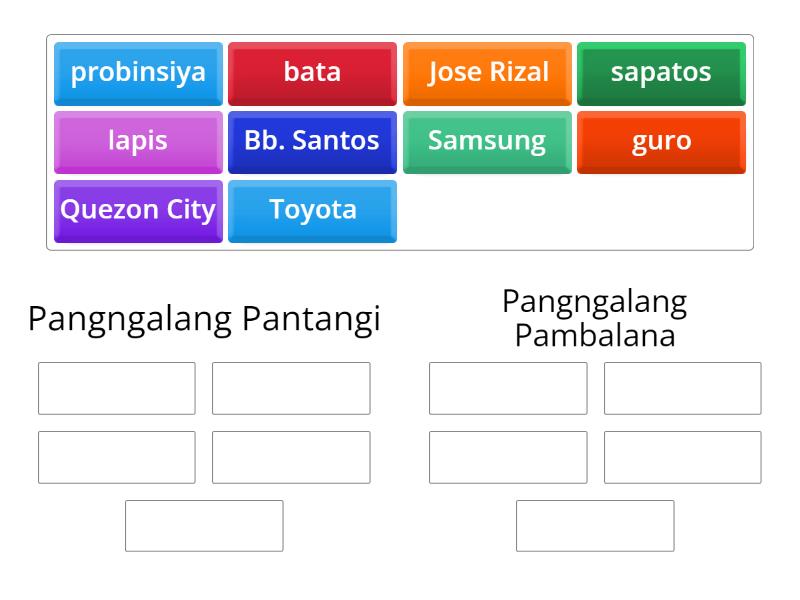 Uri ng Pangngalan - Group sort