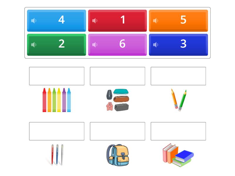 numbers 1-6 - Match up