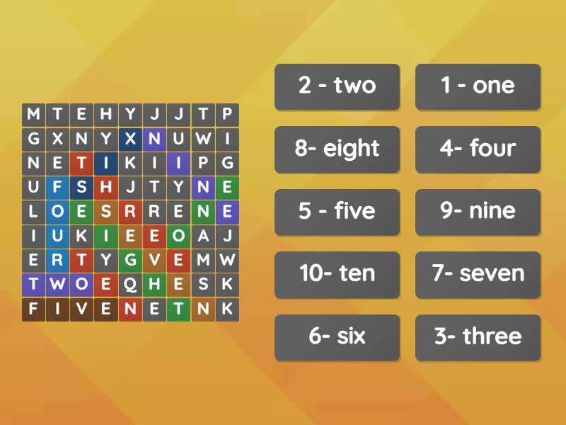 Numbers - Wordsearch