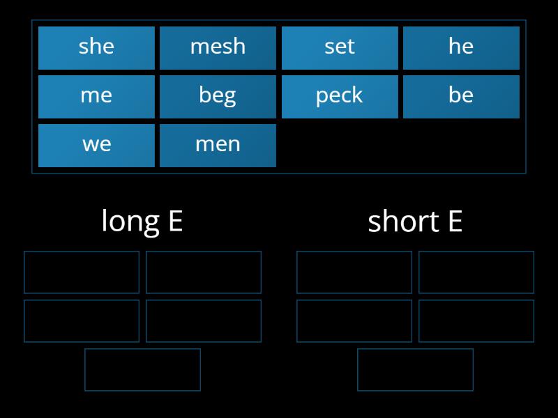 long and short E sort - Group sort