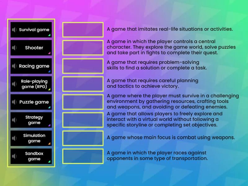 JS 7.13 - Types of video games - Une las parejas
