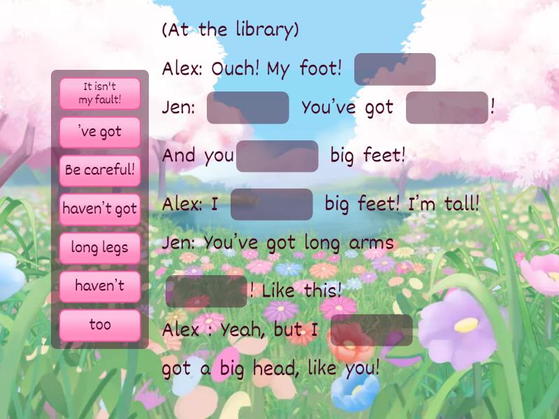 GG1 4.2 I haven't got big feet! - Completar la frase