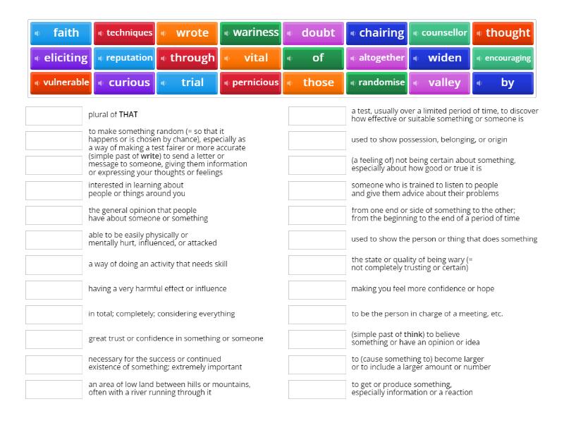 Active Listening - Pronunciation and definition - Match up