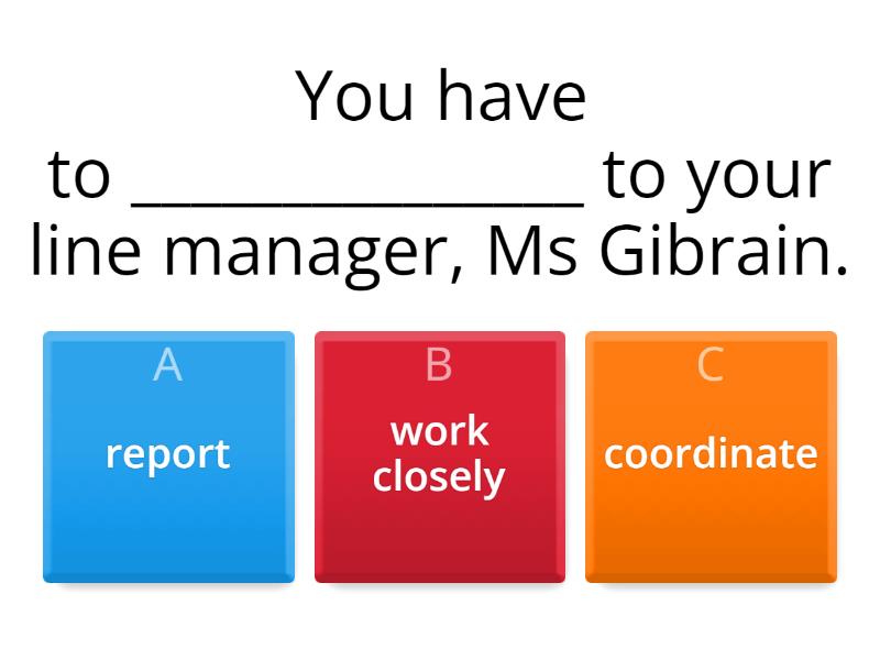 Business Partner, B1+ Unit 1 - roles and responsibilities - Quiz