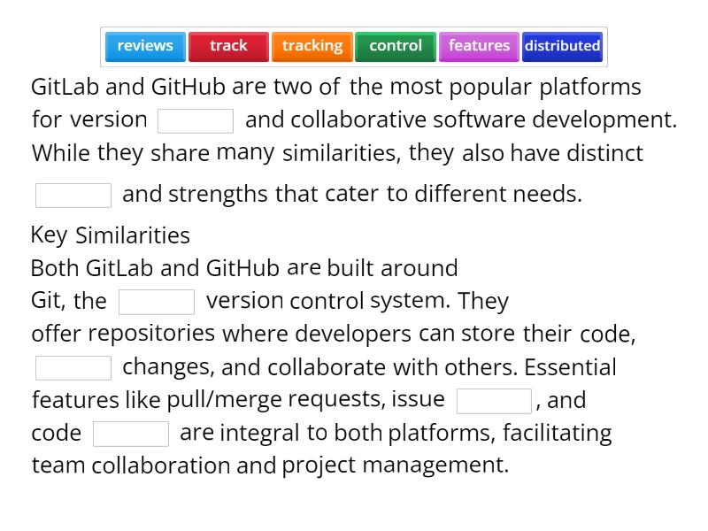 GitHub vs GitLab - Completar la frase