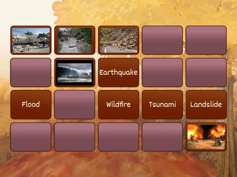 Natural hazards - Matching pairs