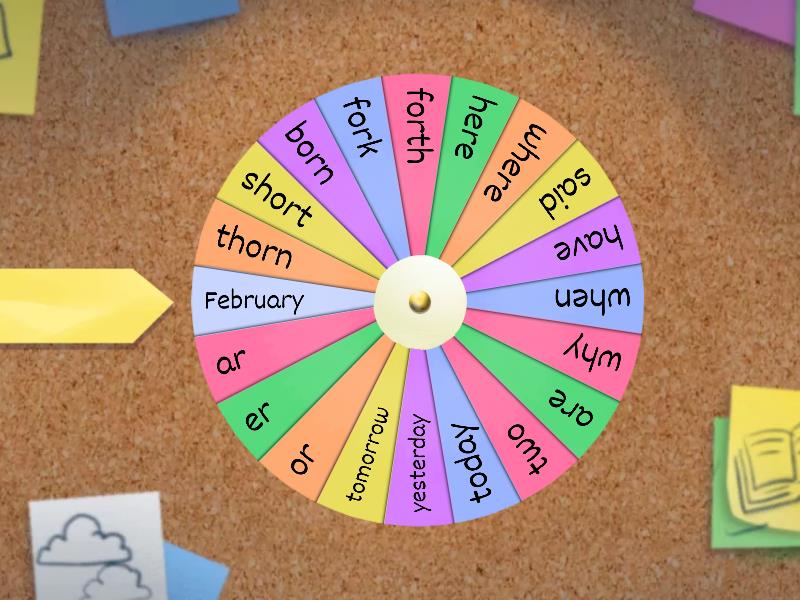 Feb 5 spelling words - Random wheel