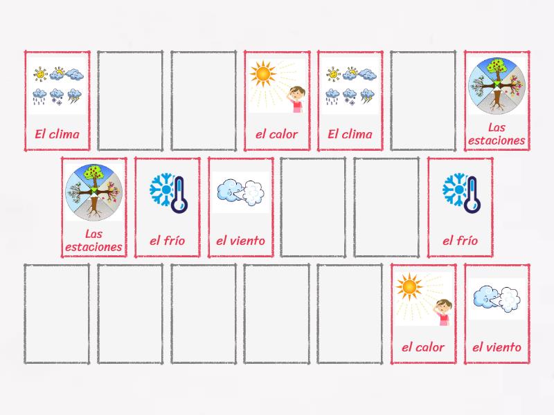 Vocabulario de las estaciones y el clima - Parejas