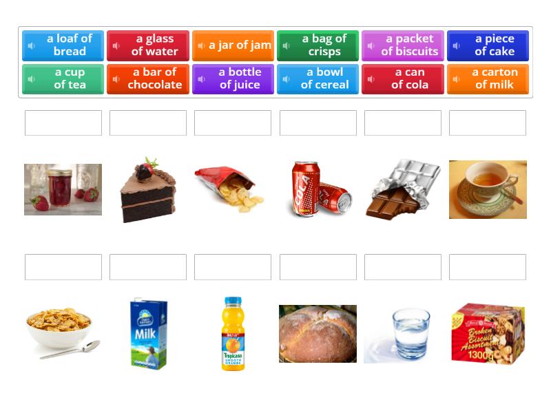 partitives; Match the pictures to their description. - Match up