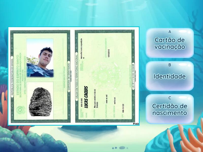 Documentos de identificação - Quiz