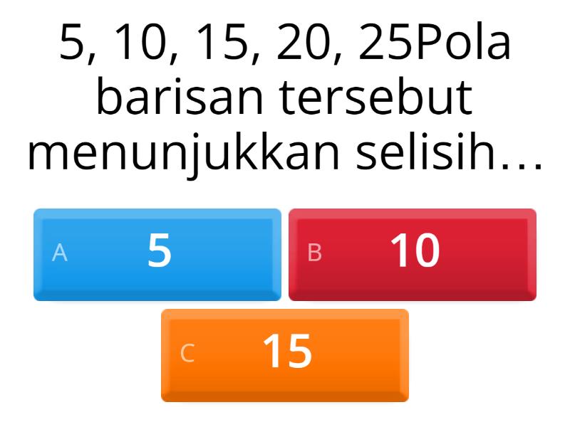 Pola bilangan - Quiz