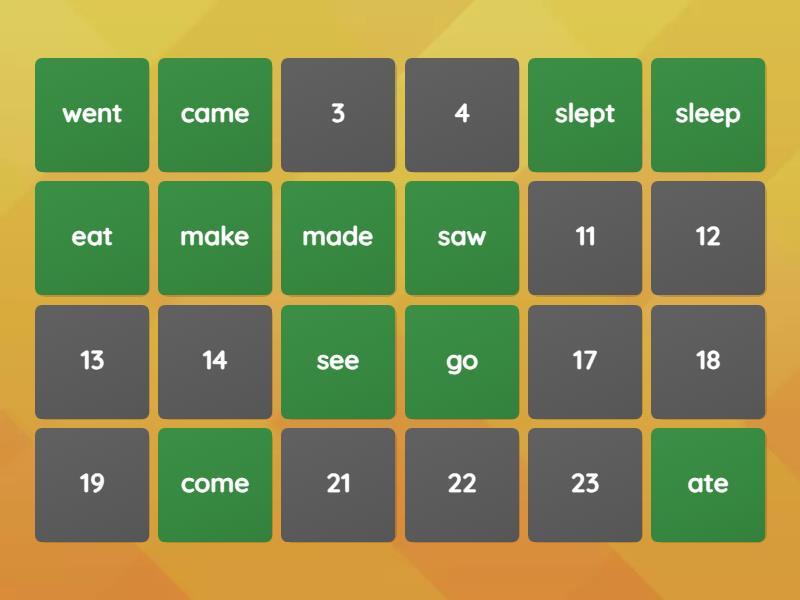 AS3 U7 Irregular verbs. Past Simple - Matching pairs