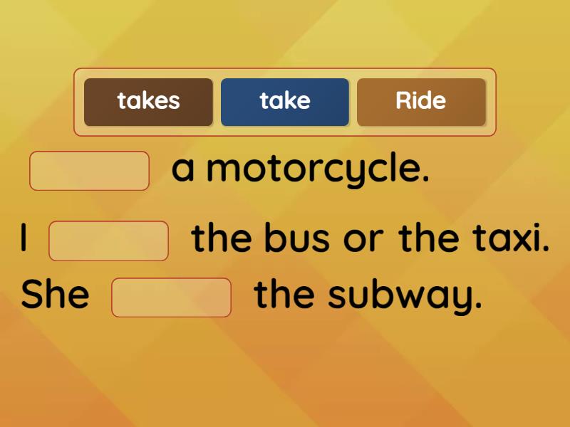 Kinds of transportation - Complete the sentence