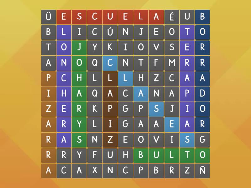 Sopa de Letras Animales de la selva - Wordsearch
