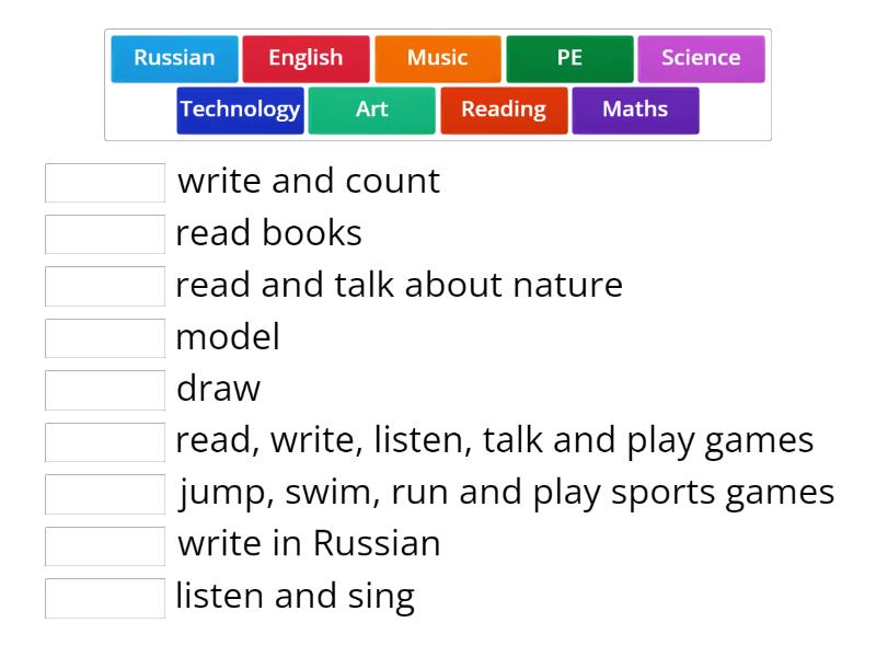 School activities - Match up
