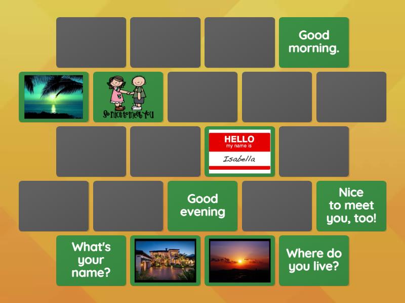 Greetings - Matching pairs