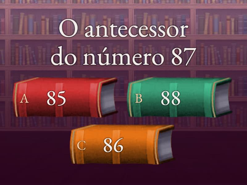 Antecessor e sucessor - Quiz