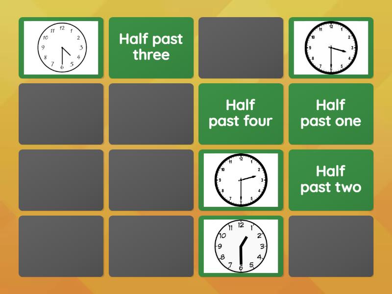 Half past times - Matching pairs