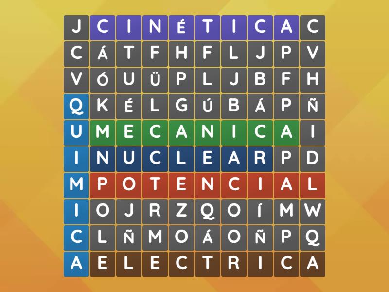 La Energía - Sopa de letras