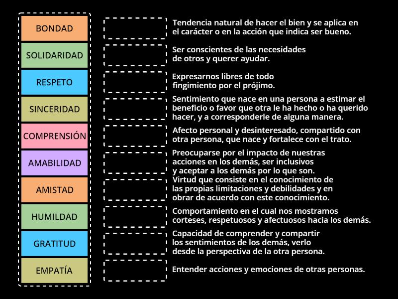 CONECTANDO NUESTROS VALORES - Match up