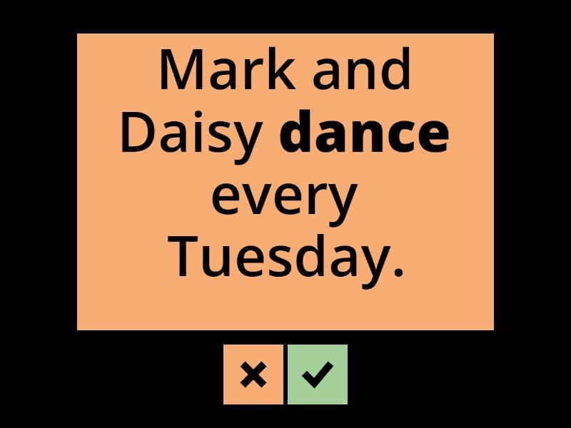 Present simple / Past simple - Flash cards