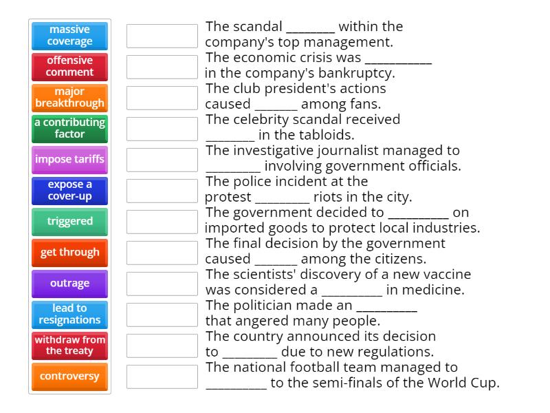 RM B2+ Unit 7B vocabulary - Match up